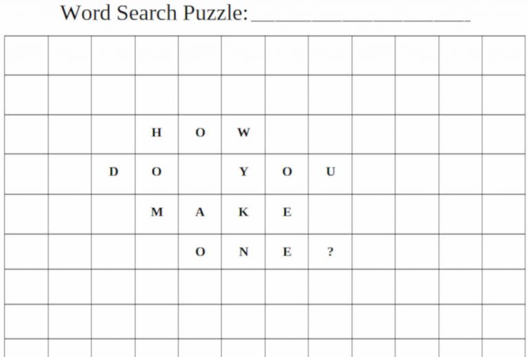 How To Make A Word Search Word Excel Google Doc Photoshop 